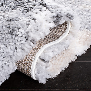 SAFAVIEH Fontana Shag Collection 8' x 10' Grey/Charcoal FNT840F Modern Abstract 2-inch Thick Living Room Dining Bedroom Area Rug