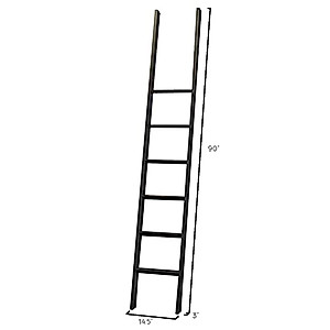 Martin Furniture 8' Tall Bookcase Wall with Ladder, Storage Organizer, Display Shelf for Office, Black