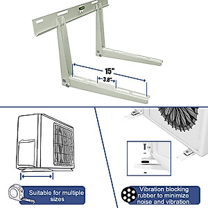 ONELIGHT Outdoor Wall Mounting Bracket,Support up to 265Lbs,9000-36000 Btu Condenser, for Hanging Ductless Mini Split Air Conditioner Heat Pump Systems,Split HVAC Installation Kit