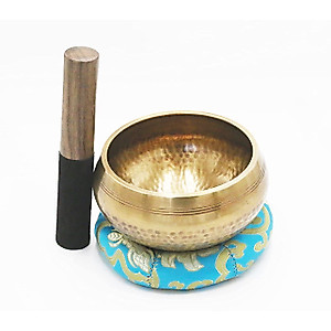 Tibetan Singing Bowl Set-For Meditation, Yoga, Sound Therapy, Spiritual Healing, Prayer, Mind and Body Relaxation (4.5")