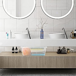 Ramddy 4 Packs 14 Quart Clear Latching Box, Plastic Storage Bin with Lid