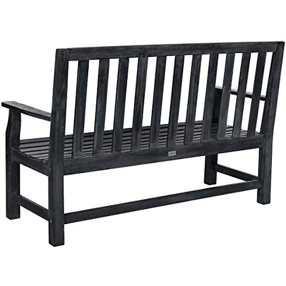 Safavieh PAT6703K Outdoor Collection Indaka Grey Bench, Dark Slate Gray