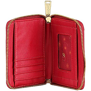 Loungefly Disney Belle Flowers Faux Leather Mini Zip Wallet