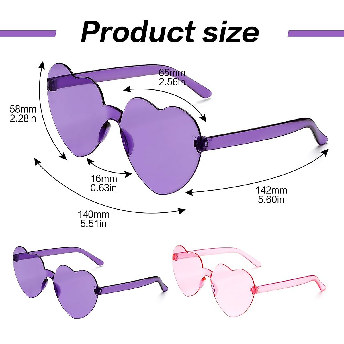 Purple Sunglasses Purple Heart Sunglasses Pink Heart Sunglasses Womens Pink Party Favors Pink Heart Shaped Glasses Birthday Party Decorations Pink Items Pink Accessories For Women Pink Concert Outfit