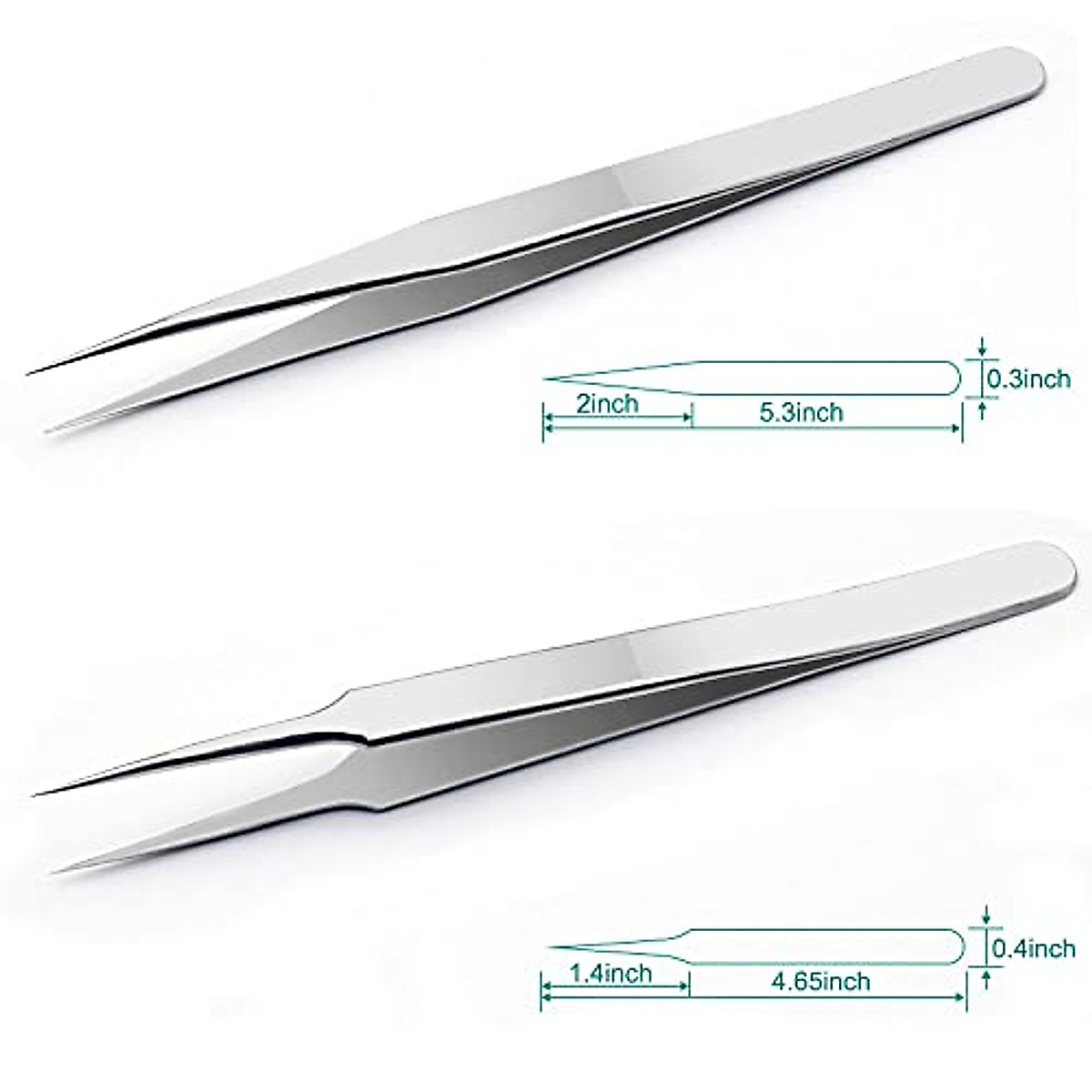 6PCS Precision Tweezers Set, Premium Anti-Static Stainless Steel ESD Tweezers Set Kit for Electronics, Sodlering, Jewelry, Craft, Laboratory Work, DIY