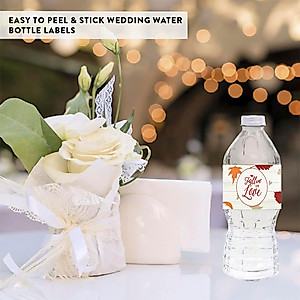 Andaz Press Fallin' in Love Autumn Fall Leaves Wedding, Water Bottle Labels, 20-Pack Fall Water Bottle Labels Wedding Water Bottle Labels Fall in Love Baby Shower Fall in Love Bridal Shower Favors