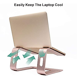 Laptop Stand, Ergonomic Aluminum Laptop Mount Computer Stand, Detachable Laptop Riser，Notebook Holder Stand Compatible with MacBook Pro/Air HP Lenovo Samsung Huawei ，All 10-17.3" Laptops(Rose Gold)