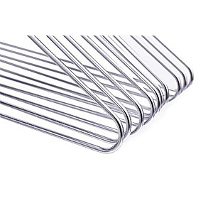 Quality Hangers Silver Aluminum Metal Coat Hangers Heavy Duty Suit Hangers 10 Pack (Adult Size Coat Hanger)