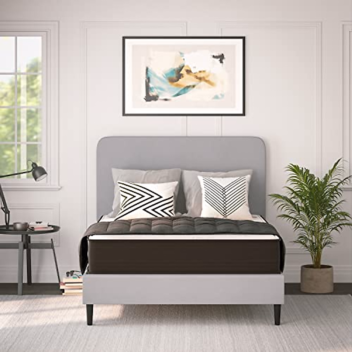 Flash Furniture Dream 10" Hybrid Spring and Foam Mattress in a Box, High Density Foam and Spring Hybrid Mattress for Pressure Relief, Full