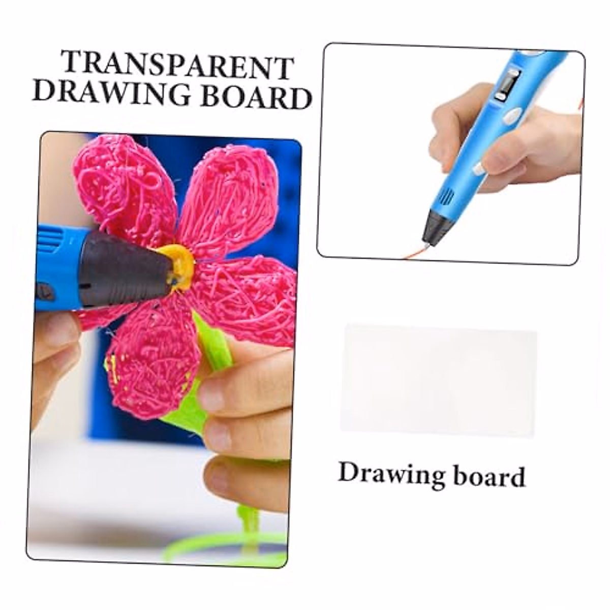 TOPPERFUN 10pcs PVC PVC Template Mat Drawing Board for 3D Printing Pen 3D Printing Pen Mat White PVC Basic Template