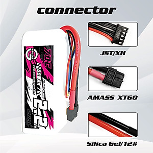 CNHL 4S Lipo Battery 2200mAh 70C 14.8V Soft Case with XT60 Plug for RC Car Airplane Truck Boat Heli Airplane Drone (2 Pack)