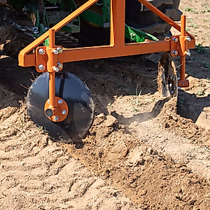 Titan Attachments 3 Point 48" Adjustable Disc Bedder Fits Cat 1 Tractors, Quick Hitch Compatible, Cultivator Garden Bedder and Hiller Attachment, 16" Disc Blades for Outdoor Field Work