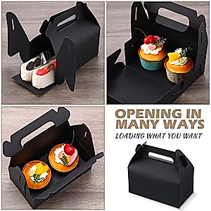 100 Packs Black Gable Boxes 6.4 x 3.6 x 4 Inches Gable Candy Treat Boxes Small Goodie Gift Boxes Party Favor Boxes for Kids Birthday Wedding Party Shower Halloween