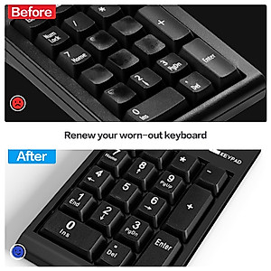 2PCS Keyboard Number Stickers, Keyboard Number Pad Replacement Stickers Universal for Wireless Numeric Pad Numpad Keypad, Laptop, Desktop, Computer, Keyboard Numbers Sticker -Matte