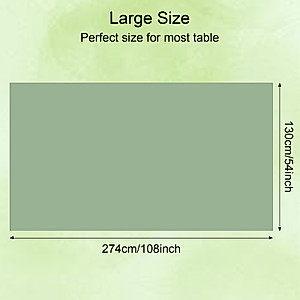 Urnseh Sage Green Tablecloth, 3pcs Plastic Table Cloth Disposable 54" x 108" Tablecloths for Rectangle Tables, Baby Shower Party Tablecovers Decorations, Table Cover for BBQ Birthday Wedding