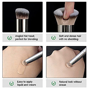 Foundation Brush for Liquid Makeup,Under Eye Concealer Brush Kabuki Set Small Angled Face Cream Blending Air Brushes Dense