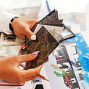 Amosfun Heart Bookmark Heart Bookmark 100Pcs Musical Note Paperclips Colorful Paper Clips Musical Note Clips Metal Paperclips Office Paperclips Fancy Bookmarks