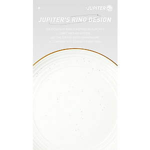 Famiware Jupiter Dinnerware Set, Plates and Bowls Sets for 4, Microwave and Dishwasher Safe, Scratch Resistant, 12 Pieces Dishes Set, White