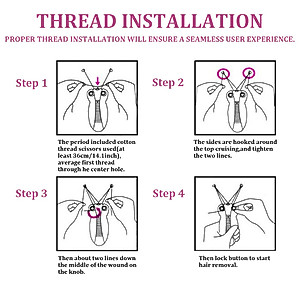 Electric Facial Hair Remover for Women,USB Rechargeable Thread Epilator Cotton Threading Hair Removal ​for Face Arms Legs Back