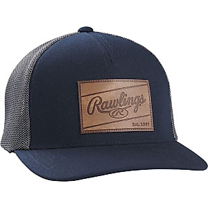 Rawlings | LEATHER PATCH Snapback Hat | Navy