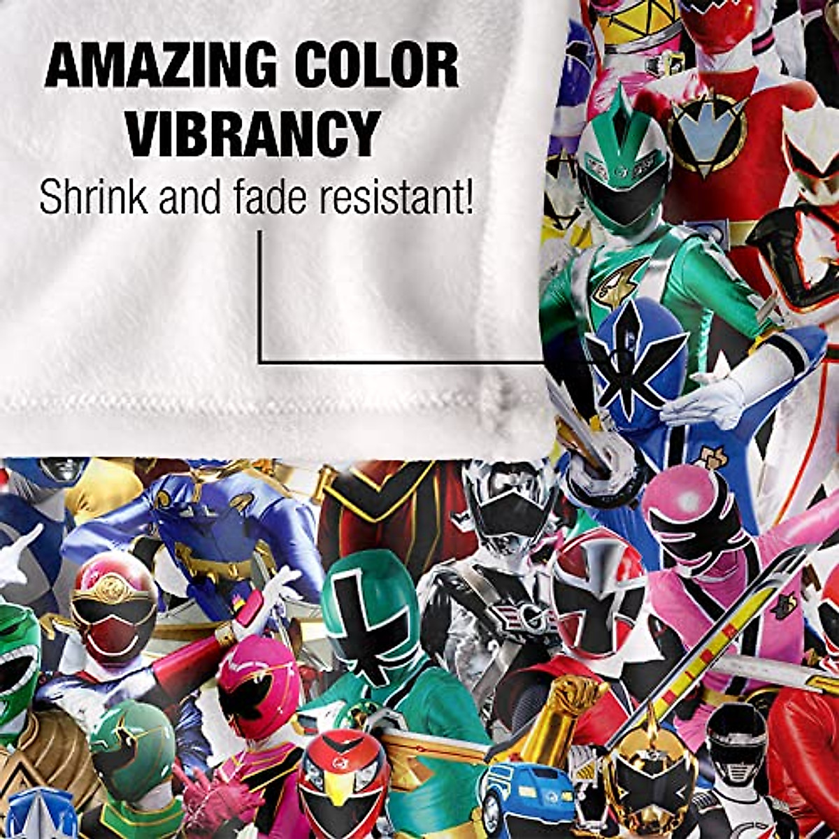 Trevco Power Rangers Crowd of Rangers Silky Touch Super Soft Throw Blanket 36" x 58"