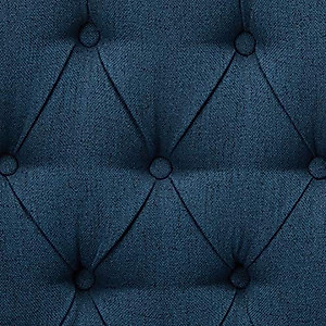 Christopher Knight Home Blythe Tufted Fabric Dining Chairs (, 2-Pcs Set - Navy Blue / Brown