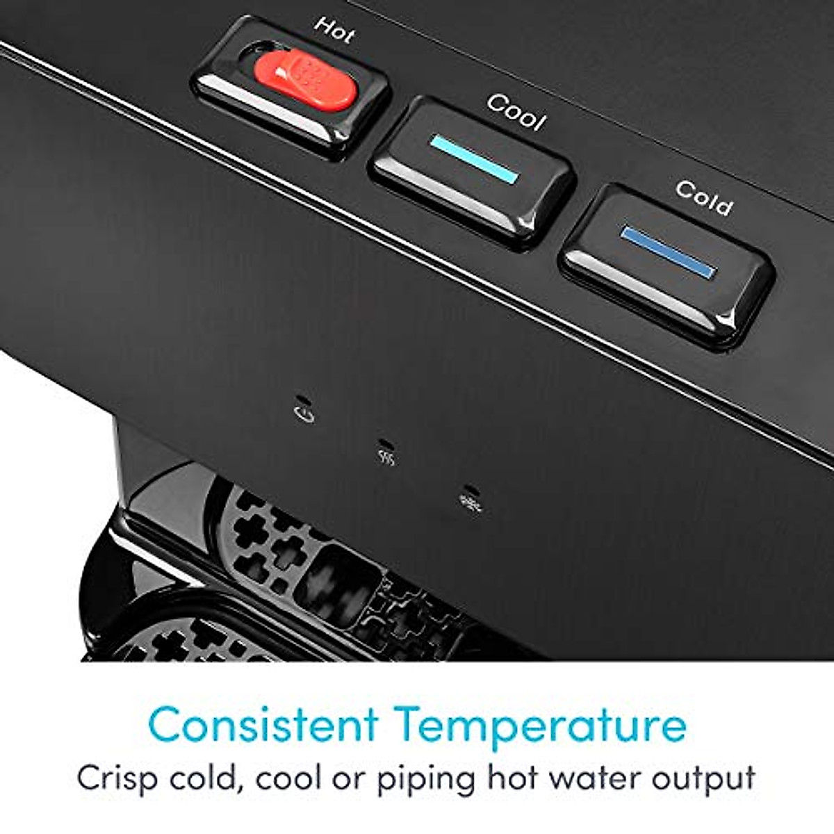 Avalon A11BLK 3 Temperature Top Loading Countertop Water Cooler Dispenser with Child Safety Lock. UL/Energy Star Approved-Black Stainless Steel