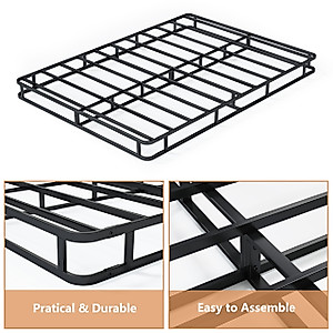 Full Box Spring 5 Inch, Heavy Duty Metal Box Spring Bed Base with Easy Assembly, Mattress Foundation Full, Strong Metal Frame, Noise Free, 3000lbs Max Weight Capacity