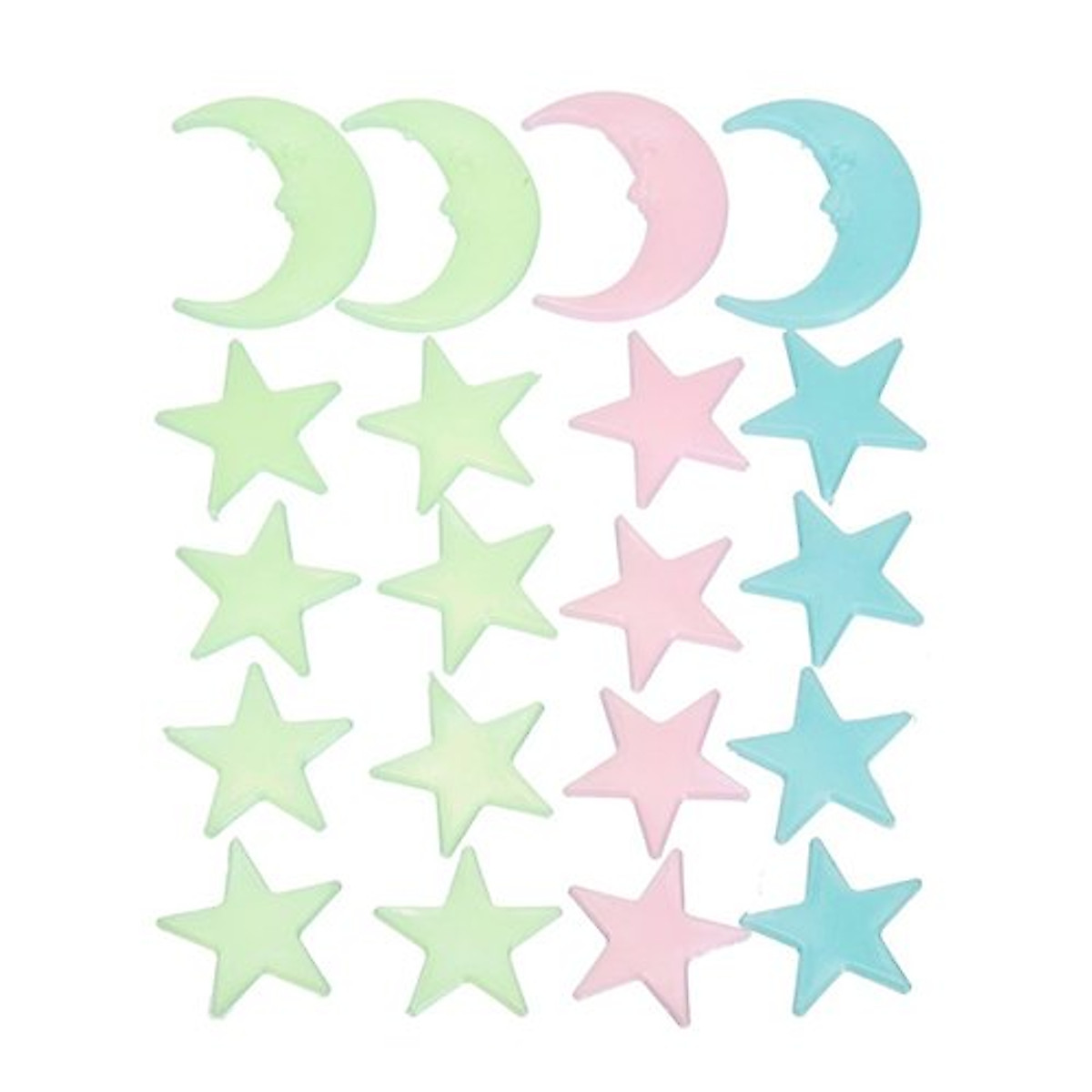 liuqingwind 20Pcs 3D Three-Dimensional Plastic Wall Paste Luminous Glow in The Dark Stars Moon Decals Party Home Decor Wall Stickers