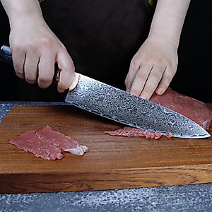 Receive Both-8" Damascus Gyuto Knife and 8" Damascus Kitchen Knife