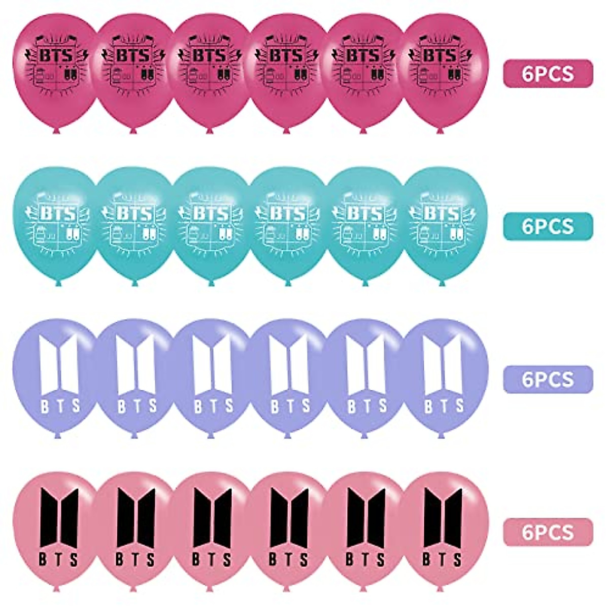 BTS Birthday Party Decoration, BTS Bangtan Boys Party Photo Backdrop 5 x 3 FT and 24 Pcs BTS Balloon, BTS Merch Background Supplies for Army, Fans