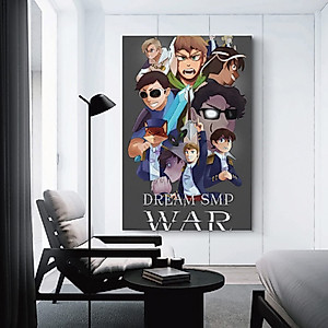 BLUDUG SMP Dreamwastaken Tommyinnit George Tubbo Dream Team Sapnap Canvas Painting Posters And Prints Wall Art Pictures for Living Room Bedroom Decor 16x24inch(40x60cm)