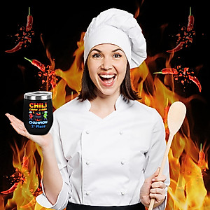 Tkifoda 3 Pcs Chili Cook Off Prizes Trophies Cups 1st 2nd 3rd Place Chili Cups Awards 12 oz Stainless Steel Insulated Tumbler with Lids Straws Brush Chili Boxes Chili Cook Off Decorations Supplies