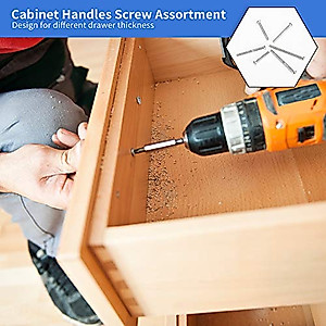 WELLOCKS Cabinet Pulls Knobs Screws M4 25-50mm 96 PCS Assortment Machine Screws Pan Washer Head Metal Phillips Screws Kit for Cabinet Drawer Cupboard Closet Handles Install(D150)