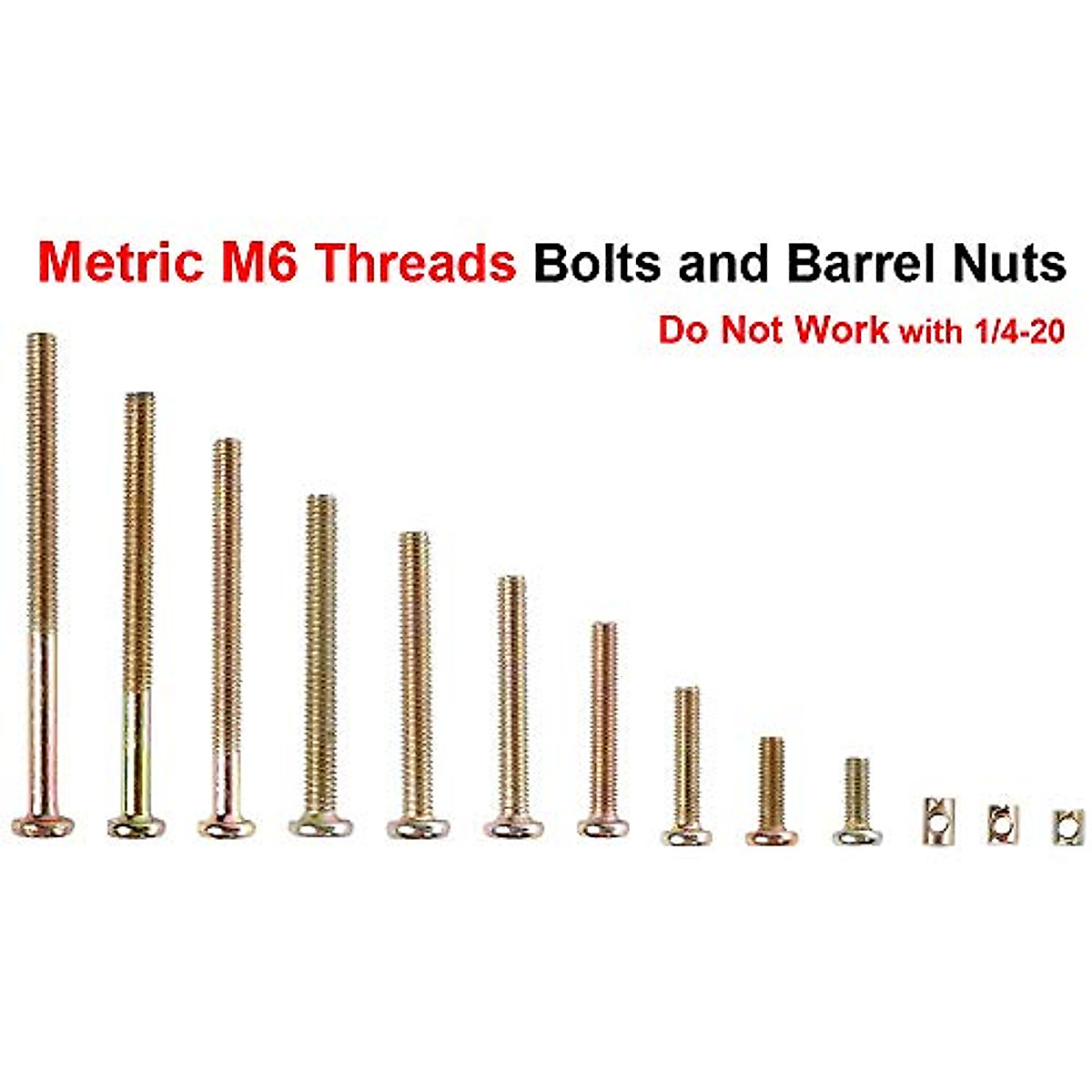 Crib Screws and Bolts Replacement Hardware Kit - Baby Bed Screws 85mm 75mm 70mm 55mm 50mm 45mm 40mm 30mm 20mm 16mm M6 Replacement Bolts Barrel Nuts for Baby Toddler Bed Crib Furniture