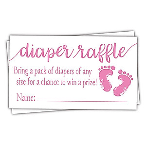 50 Pink Baby Feet Diaper Raffle Tickets - Girl Baby Shower Game