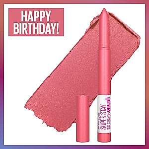 MAYBELLINE New York Super Stay Ink Crayon Matte Longwear Lipstick Makeup, Long Lasting Matte Lipstick with Built-In Sharpener, Limited Edition Birthday Collection, Happy Birthday!, 0.04 oz