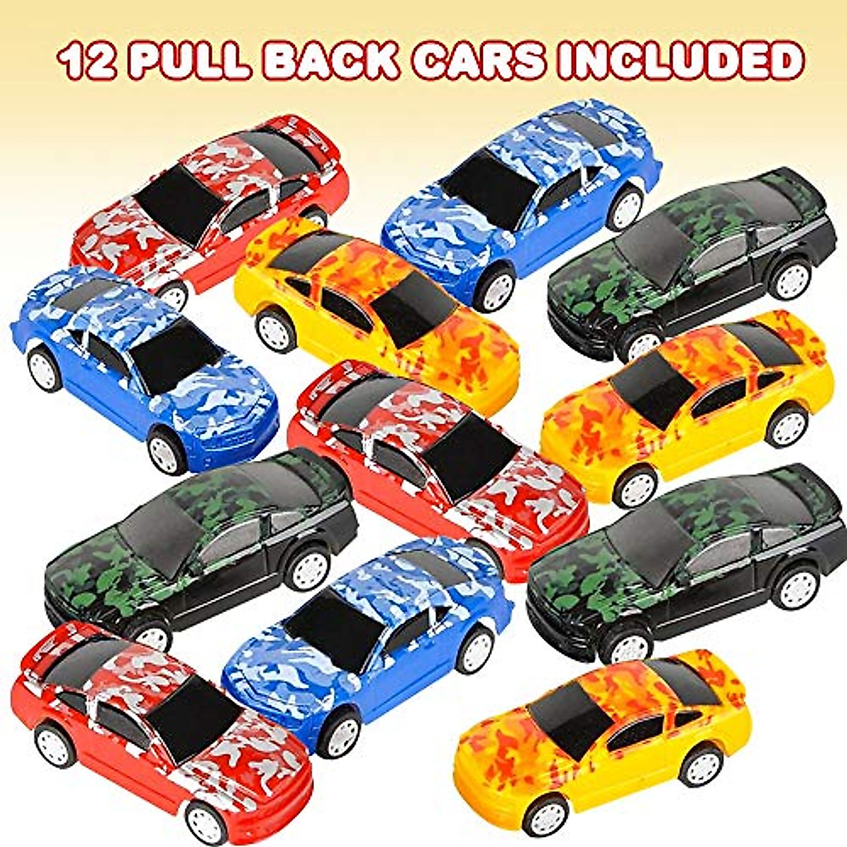ArtCreativity 3.25 Inch Pull Back Toy Cars for Kids, Set of 12, Pullback Racers in Assorted Colors, Birthday Party Favors for Boys & Girls, Goodie Bag Fillers, Small Carnival and Contest Prize