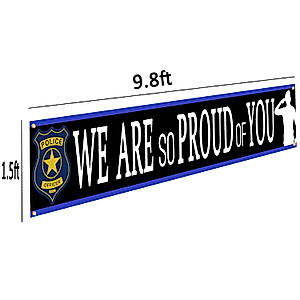 Police Theme We Are So Proud Of You Backdrop Banner,Police Retirement Party Birthday Party Decoration