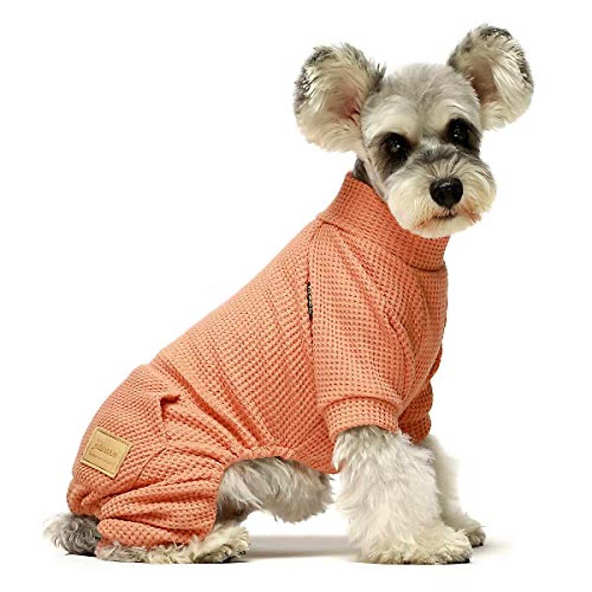 Fitwarm Turtleneck Thermal Dog Clothes Puppy Pajamas Doggie Outfits Cat Onesies Jumpsuits Salmon Small