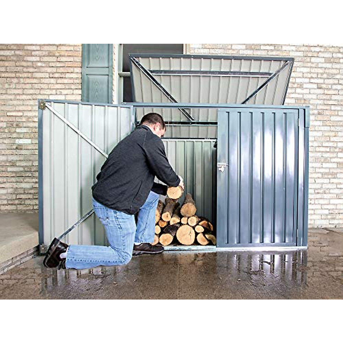 ARROW 6' x 3' Storboss Horizontal Outdoor Padlockable Steel Storage Shed, Charcoal