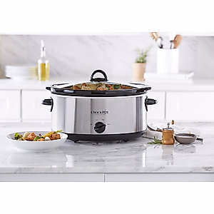 Crock-Pot 7-Quart Oval Manual Slow Cooker | Stainless Steel (SCV700-S-BR)