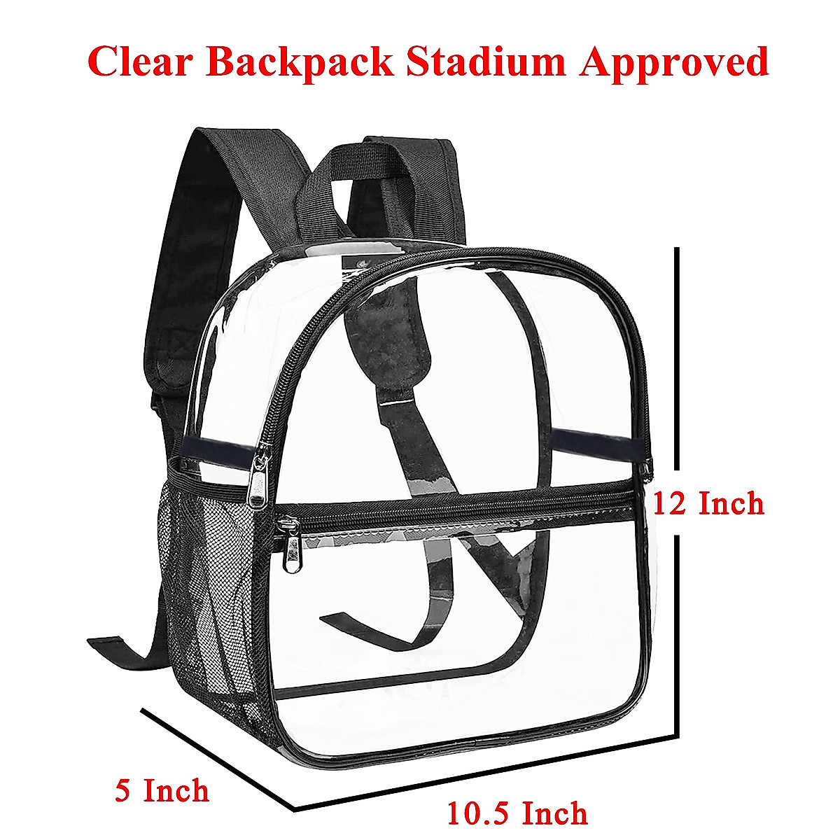 AIMEEPACK Mini Clear Backpack, Stadium Approved Clear Backpack, Waterproof Transparent School Bag,Fit For Stadium, Music Festival, School And Concerts