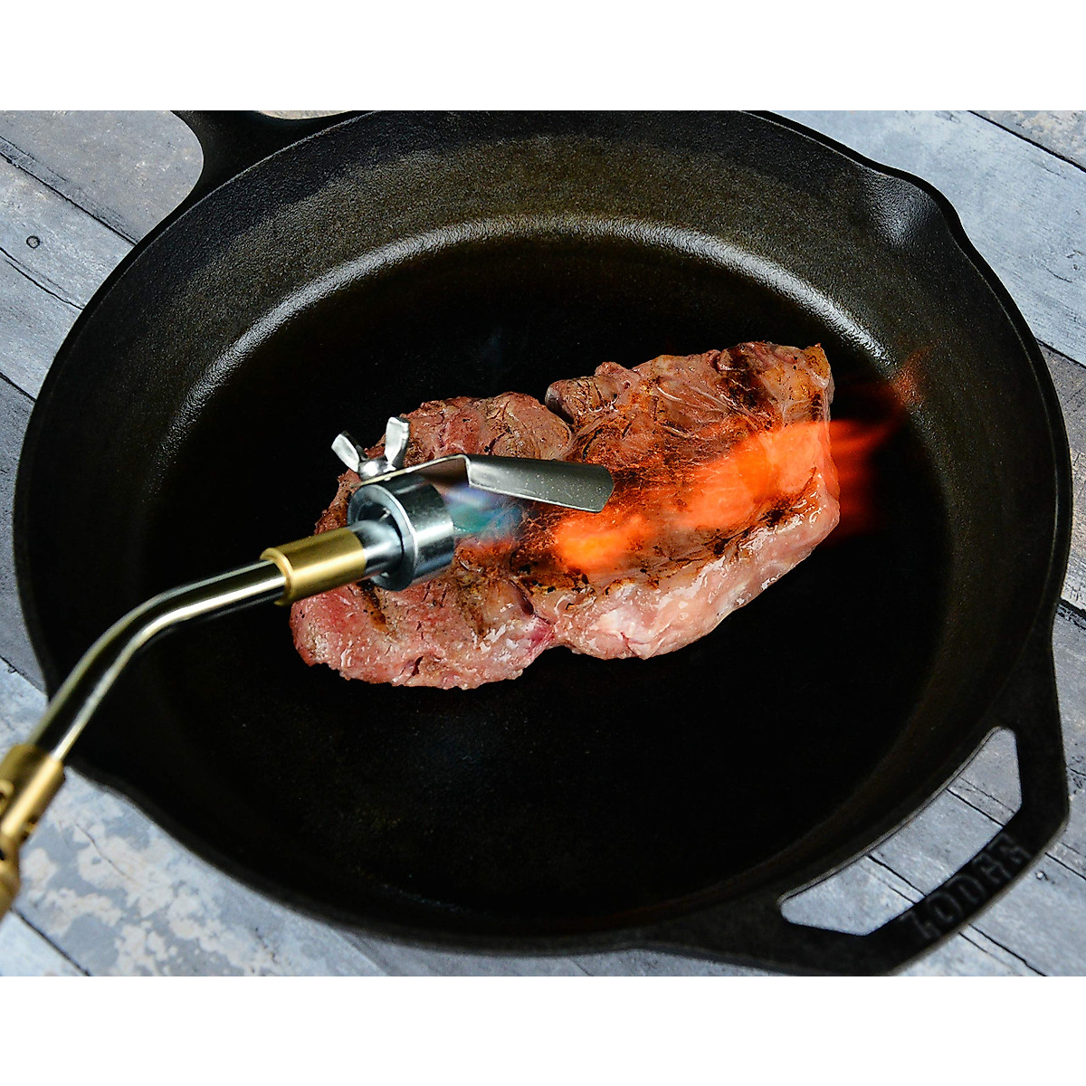 Flame King Searer Attachment for Handheld Blowtorches, Works with Butane and Propane, Easy to Use and Adjust, 2"