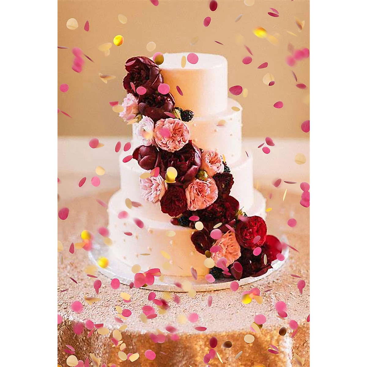 Burgundy Gold Confetti/Graduation Decorations Burgundy Gold/Maroon Confetti/Burgundy Gold Table Decorations/Fall Engagement Decorations/Burgundy Gold Birthday Decorations Weddings