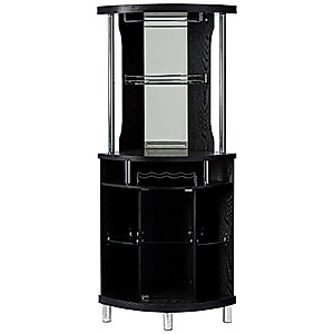 Home Source Corner Bar Unit, Black