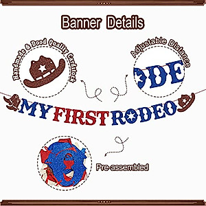 GOGOPARTY My First Rodeo Cowboy 1st Party Decorations - Western Cowboy Theme 1 Year Old Party Supplies, Cow One High Chair Banner, Photo Banner, Balloons, Cowboy Themed Birthday Sets