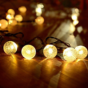 BAOANT Solar String Lights,Solar Patio Lights with 8 Modes,Waterproof Crystal Ball Solar Powered String Lights for Garden,Home Patio,Lawn,Wedding,Party,Christmas Decor (Warm White)