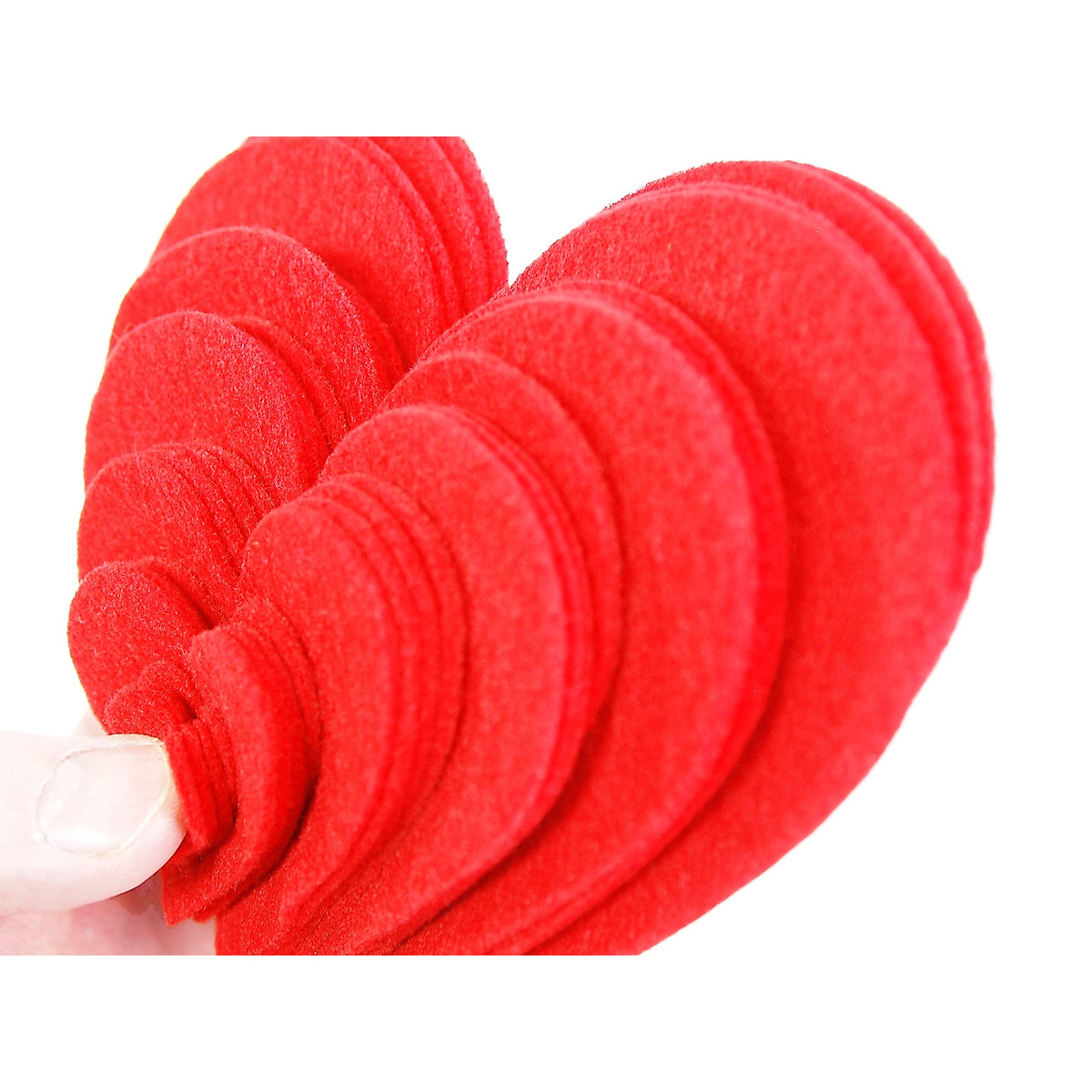 Playfully Ever After 1 to 6 inch Multi-Size Pack 24pc Felt Hearts (Red)
