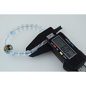 京都あさひ屋 Handmade Kyoto Kiyomizu-yaki & Crystal Bracelet Flower Beads Japanese Juzu Bracelet for Women Gifts (iris Flower)